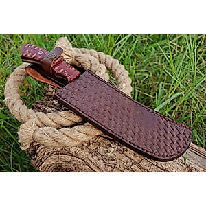 Damascus Steel Meat Cleaver Knife, Chef Knife, Butcher Knife - Multipurpose Sharp Knife, Kitchen Knife For Meat, Vegetable Cleaver & Damascus Cleaver Knife with Micarta Handle & Knife Sheath