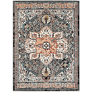 Well Woven Indira Regen Bohemian Modern Abstract Distressed Multi Black (IND-83-5) 5'3" X 7'3" Area Rug