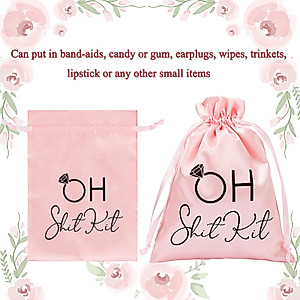 Whaline 10Pcs Wedding Hangover Kit Bags Pink Bachelorette Party Favor Hangover Kit Bags Large Drawstring Gift Wrap Bags Survival Recovery Kit Bags for Wedding Bridal Shower Party Favors, 6 x 8 Inch