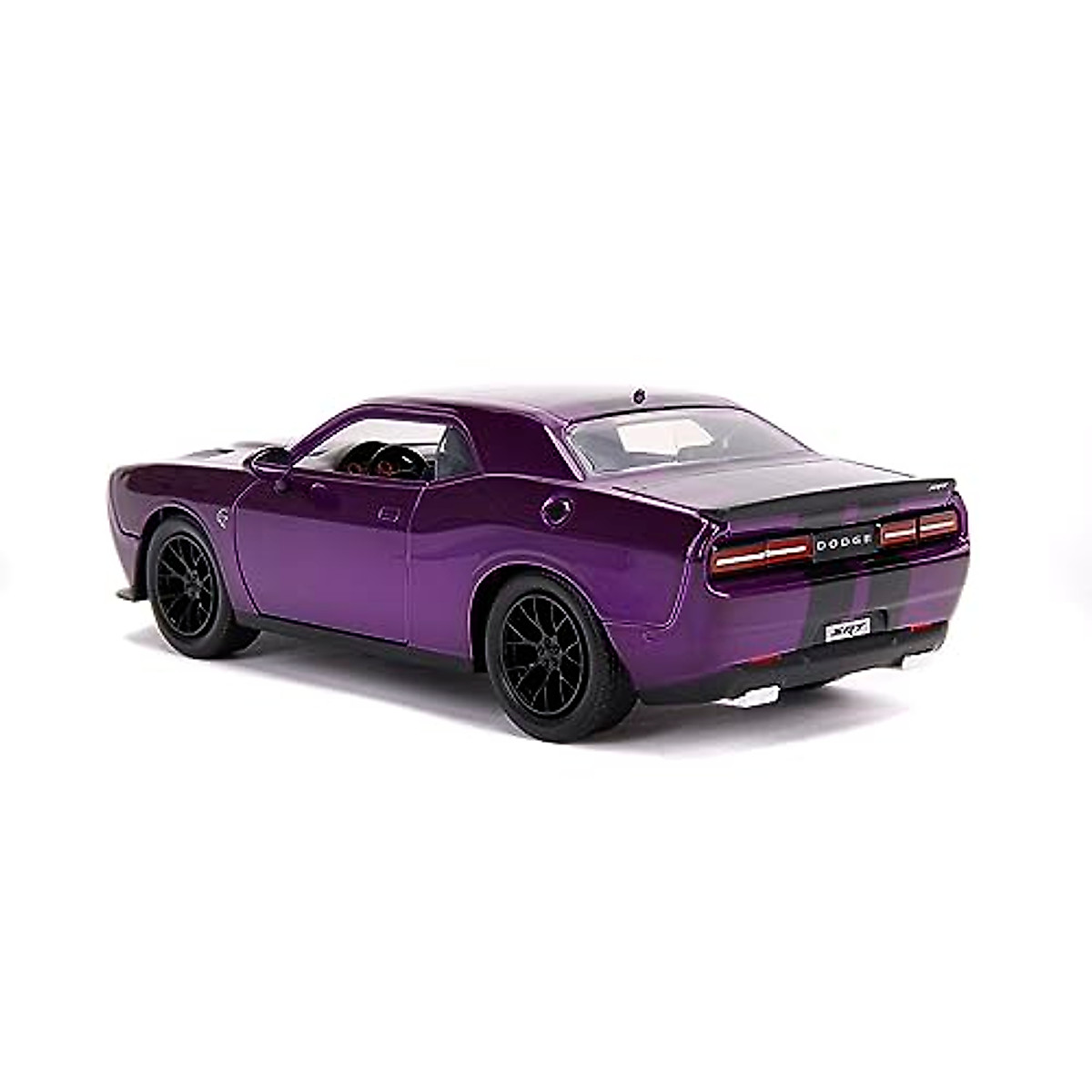 2015 Challenger SRT Hellcat Purple with Black Stripes Big Time Muscle 1/24 Diecast Model Car by Jada 31063