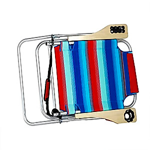 Deluxe XL Wide Tall Plus Size Aluminum Folding Big Heavy Duty 17 inches High Seat Beach Chair for Adults, 300 lb Load