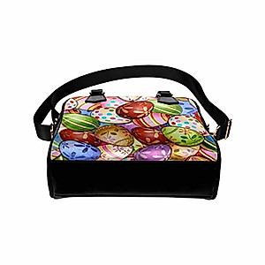 InterestPrint Beautiful Easter Eggs PU Leather Purse Handbags Shoulder Crossbody Bag for Women
