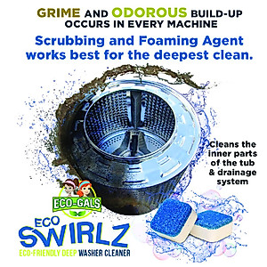 Eco-Gals Eco Swirlz Washing Machine Cleaner with Bonus Eco Scrubz Dishwasher Cleaner Add On 36 Count Deep Cleaning Tablets