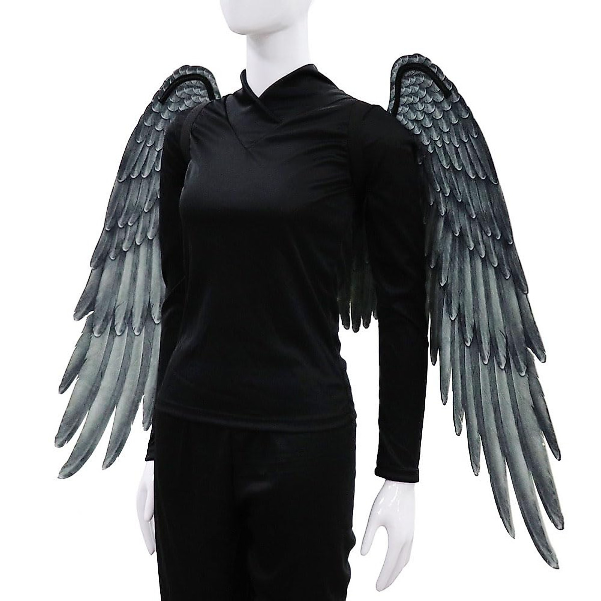 Himine Non-Woven Fabric Festive Party Angel Wings Suitable for Men and Women Decorative Wings (Black)