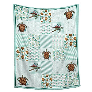 Sea Turtle Blanket Ultra Soft Turtle Throw Blanket for Boys Girls,Turtle Blanket Decor for Couch Sofa Bed for All Seasons,Novelty Gift for for Birthday Christmas,60"x80"-Adults/Twin Size
