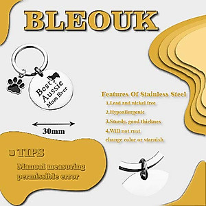 BLEOUK Australian Shepherd Keychain Aussie Gift Aussie Dog Mom Owners Lovers