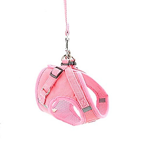 SELMAI Comfortable Cat Harness and Leash Kitten Vest No Pull No Choke Escape Proof Soft Mesh Reflective for Puppy Extra-Small/Small Dogs Walking Corduroy Jacket Adjustable Breathable Lightweight