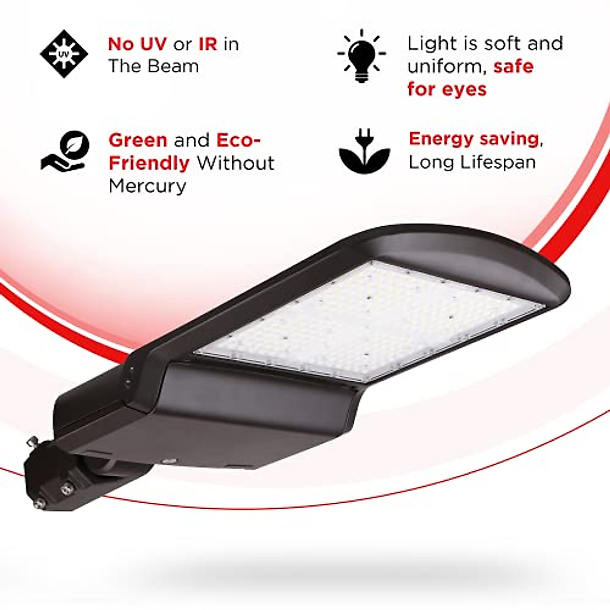 Shine LED 300W Parking Lot Flood Light AL3 Series, 5700K, 45000lm, 145lm/W, Slip Fitter Mount, DLC, UL Certified, IP65 Rated, Outdoor Street, Parking Lot, Security Flood Light