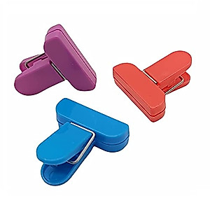 Handy Housewares 6 Piece Multi-Purpose Bag Clips Set, Includes 3 Mini 1.5" Wide Chip Clips and 3 Bread/Snack 4" Wide Bag Sealing Clips (1 Set)