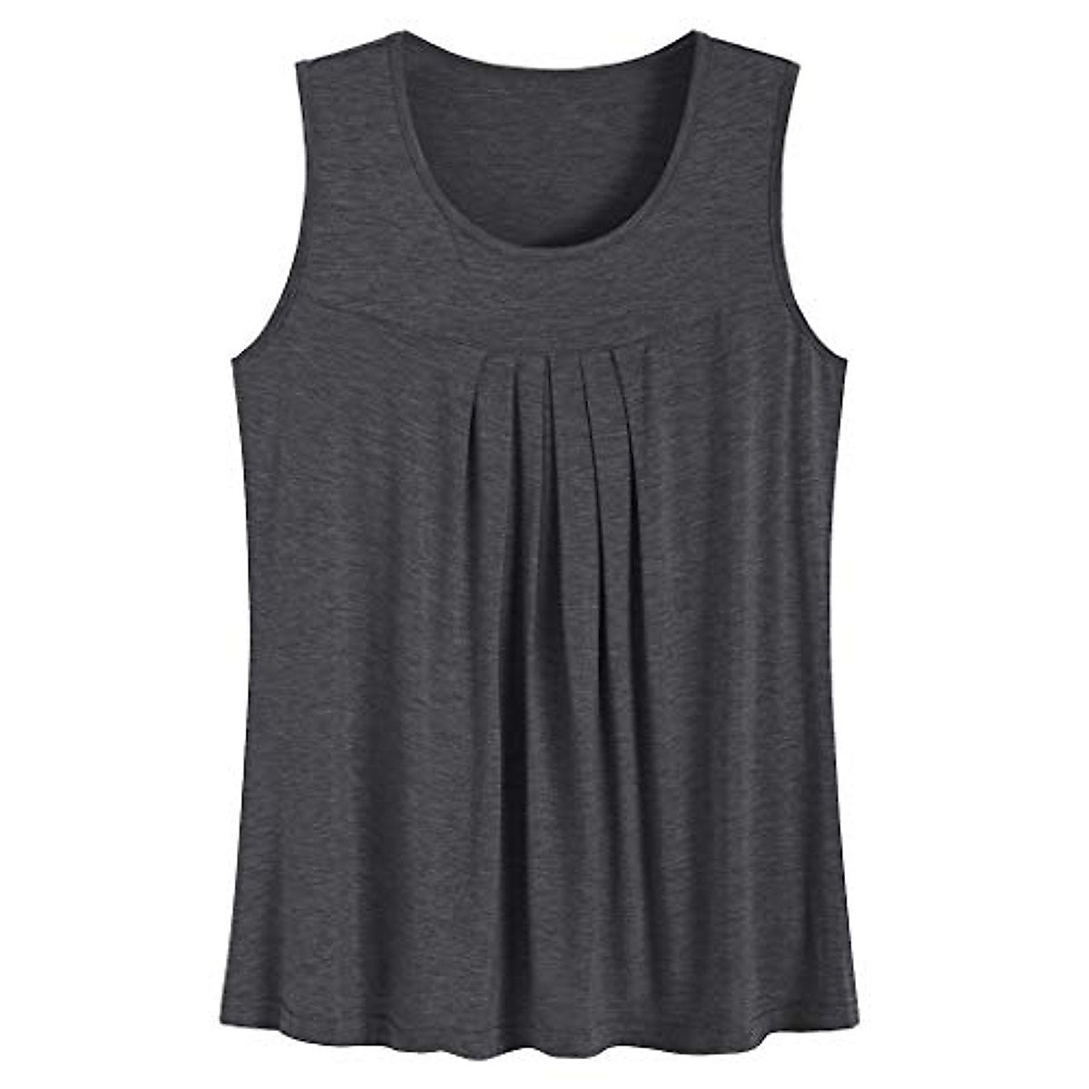 Latuza Women's Summer Pleated Tank Top Capris Pajamas Set M DarkGray