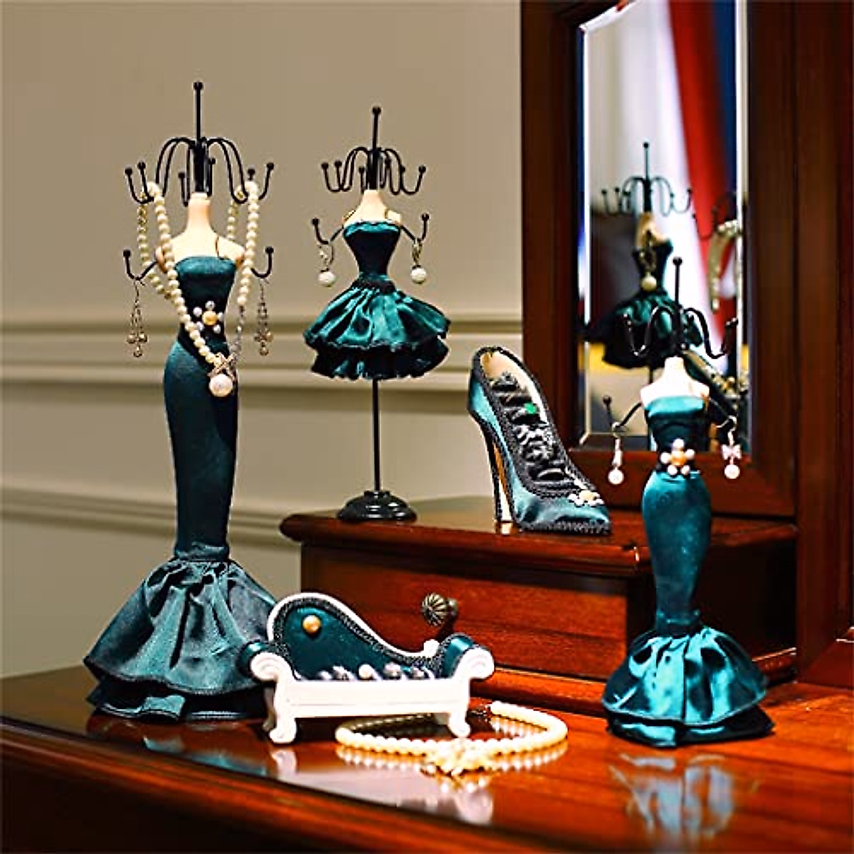 LDCHNH Jewelry Rack Jewelry Rack Earring Rack Jewelry Storage Gift Birthday Gift Girls Green