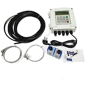 HFBTE TUF-2000SW+TM-1 Ultrasonic Liquid Flow Meter Flowmeter Wall Mounted Type DN50-700mm 1.97-27.56in Clamp-on TM-1 Transducer with Cast Aluminum Shell Design