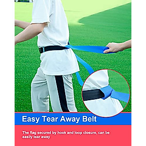 Hilhook Flag Football Belts, 10 Player Adjustable Flag Football Set with 30 Flags for Youth and Adults Training Equipment