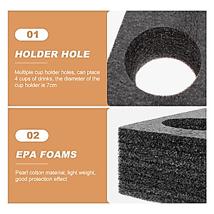 Ipetboom 2pcs 4 Hole Cup Holder Drinking Cup Carrier Holes Cup Holders 4 Cup Drink Carrier Drink Takeout Holder Tea Holders Takeout Cup Carrier Cold Small Counter Pearl Cotton Travel Coffee