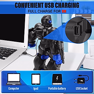 JUZUXI Robot Toys for Kids 6-8: Programmable Remote Control Robots with Intelligent Gesture Sensing, Rechargeable Smart Dancing Robot for Ages 3 4 5 6 7 8 12 Years Old Boy Girl