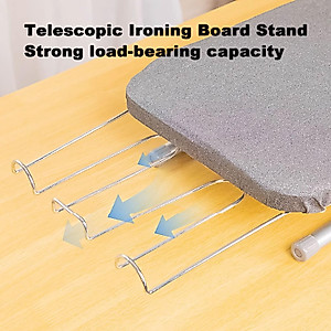 Tabletop Iron Board with Ironing Guard, Portable Ironing Board with Iron Rest, Foldable Mini Ironing Board with Heat-Resistant Cover and Cotton Pads（37×12.4in） (Black)
