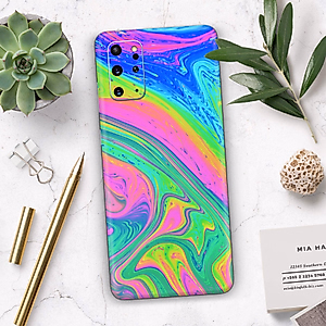 DesignSkinz Neon Color Fushion V3 Protective Vinyl Decal Wrap Skin Cover Compatible with The Samsung Galaxy S20 (Screen Trim & Back Glass Skin)