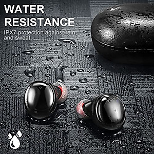 Wireless Earbud, Bluetooth Headphones 5.0 Noise Cancelling Stereo in-Ear Earphones, Touch Control, IP7 Waterproof Sport Mini Bluetooth Earbud with HD Mic, Quickly Charge Headset for Running Workout