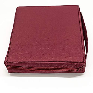 Burgundy Jesus Embroidered Polyester Bible Cover Case with Handle, X-Large