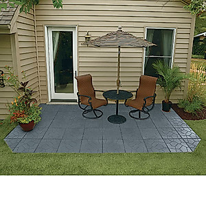 Rubberific Dual Sided Rubber Paver Tile - 16" X 16" X 3/4" (Gray, 1 Tile)