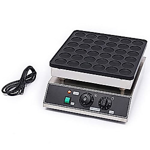 Mini Dutch Pancake Baker Maker, Commercial Electric Nonstick 36Pcs 1.9Inch Poffertje Mini Waffle Pancake Maker Stainless Steel for Restaurants, Cafes Shops
