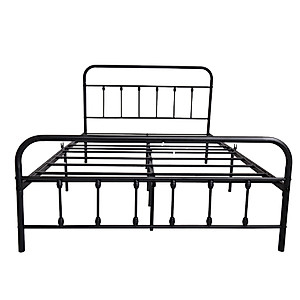 ARFARLY Metal Full Size Bed Frame with Headboard and Footboard, Platform Bed Under Storage No Box Spring, No-Noise, Mattress Foundation Easy Assembly(Black)