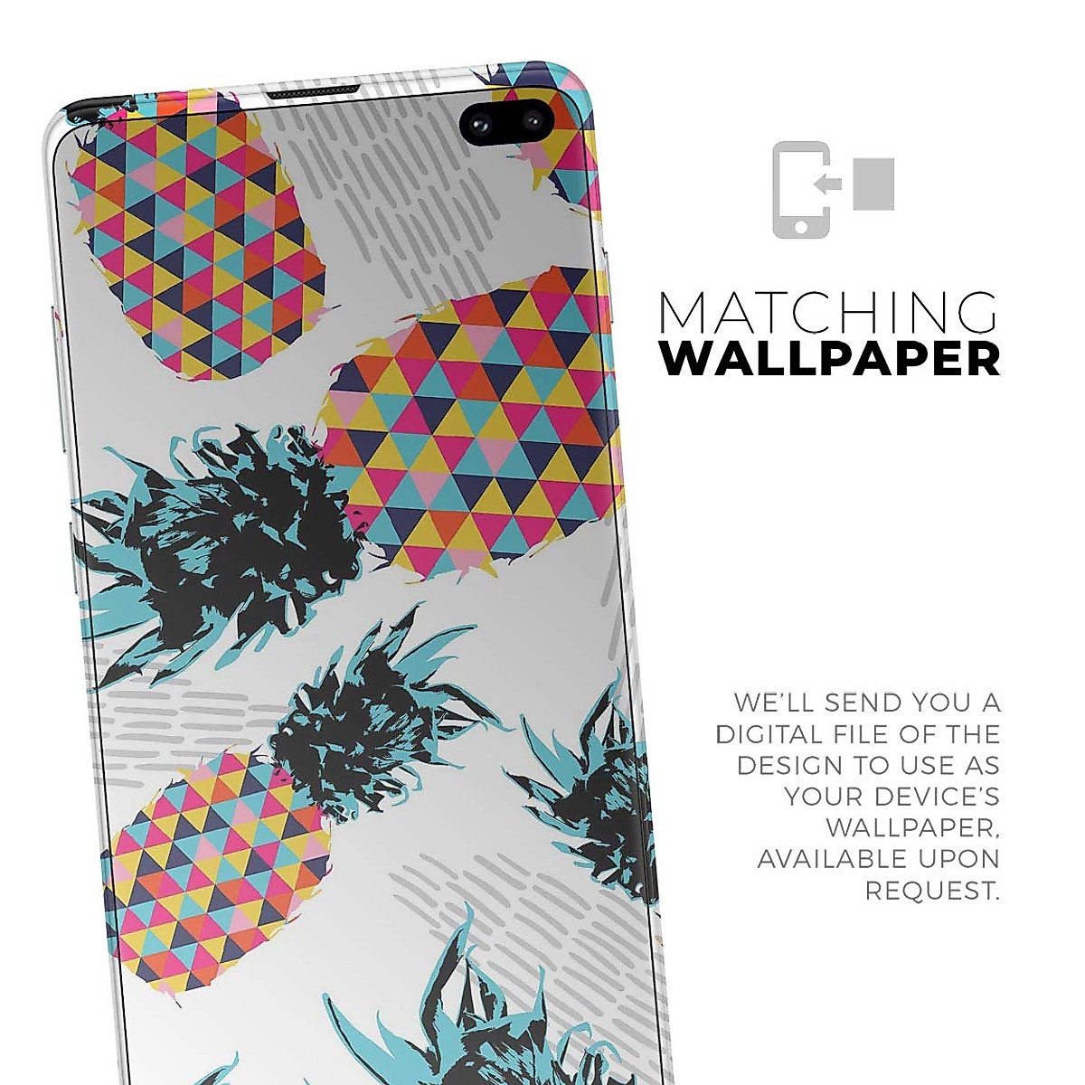 DesignSkinz Retro Summer Pineapple v3 Protective Vinyl Decal Wrap Skin Cover Compatible with The Samsung Galaxy S20 (Screen Trim & Back Glass Skin)