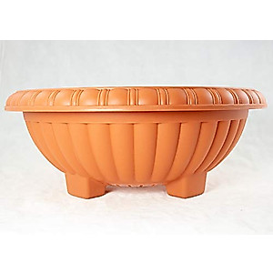 Calibonsai Japanese Plastic Bonsai Training Pot Home Garden Planter 13 inches x 13 inches x 5 inches - Orange