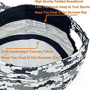 REDSHARKS mens Digital Camo Cadet Army Velcro Back Military Flat Top Baseball Dad Sun Adjustable Cap, Grey Digital Camo, X-Large