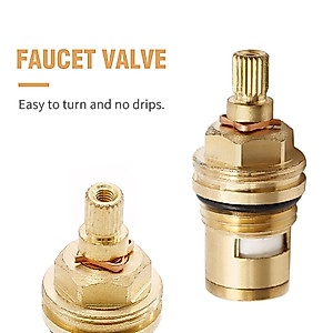 Saihisday Ceramic Stem G1/2" Ceramic Disc Cartridge Hot and Cold Stem for Standard Faucets Bathroom Kitchen, Lead Free