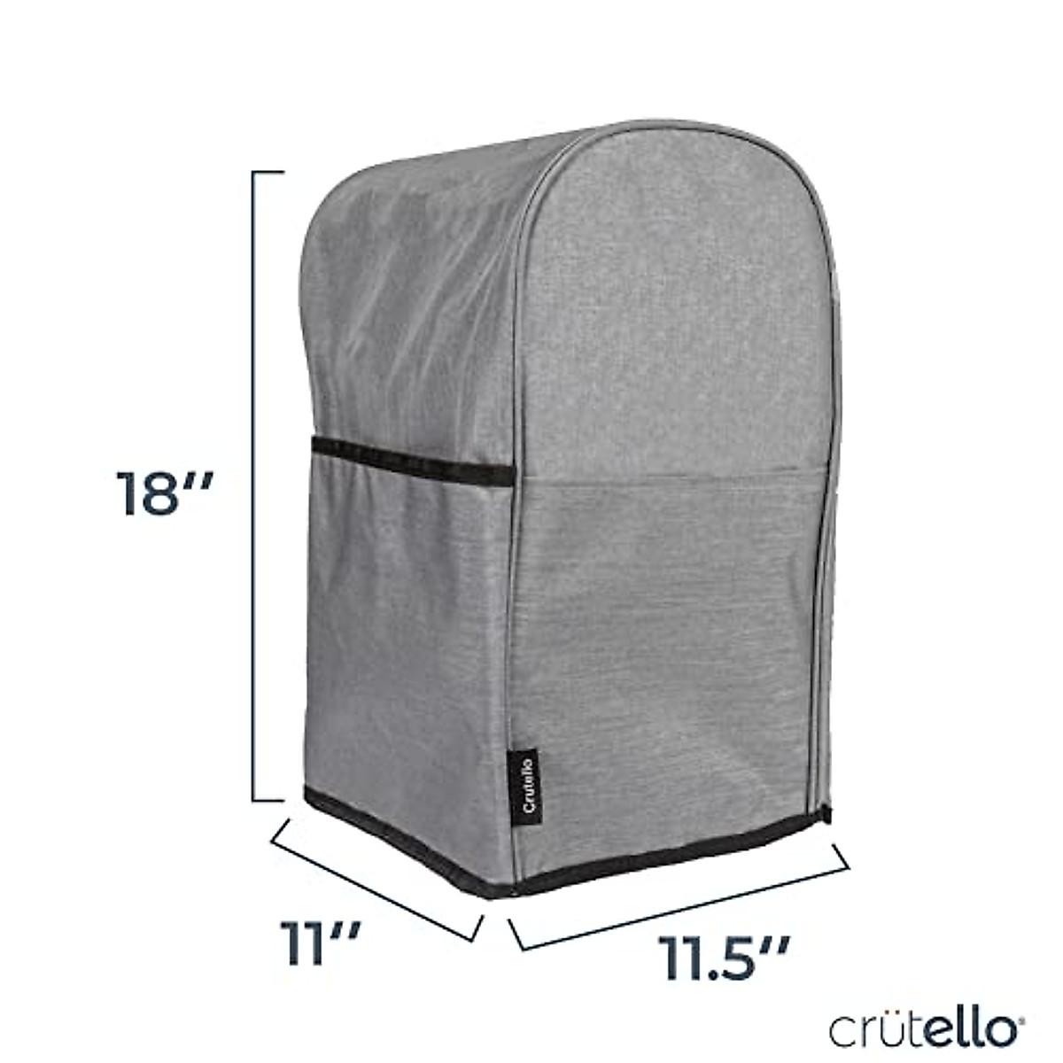 Crutello Food Processor Cover with Storage Pockets for Large 11-14 Cup Processors, Fits Various Brands
