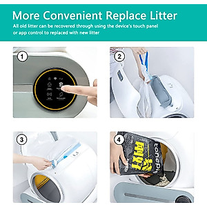 Cat Automatic Smart Self-Cleaning Cat Litter Box,Cat Litter Cleaning Robot with 65L+9L Large Capacity, App Control Smart for Multiple Cats