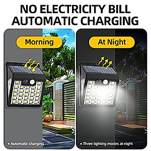 Solar Outdoor Lights, Street Light Ip65 Waterproof Outdoor Solar Powered Dusk to Dawning with Motion Sensor Led Floods Light for Parking Lot, Drive-Way