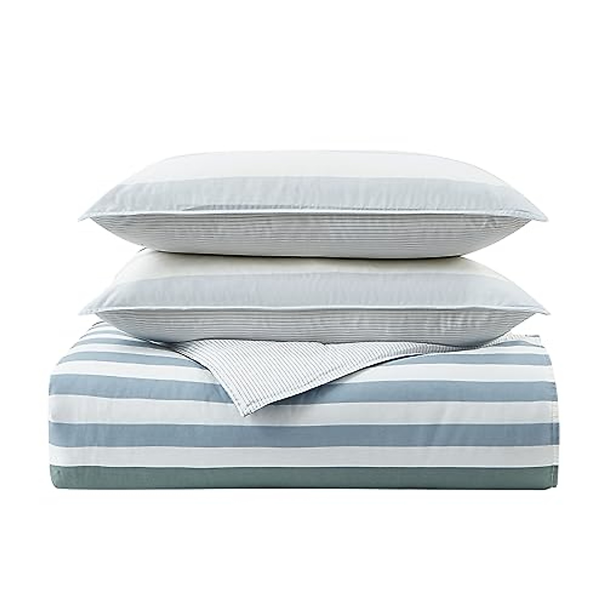 Nautica - King Size Comforter Set, Cotton Reversible Bedding with Matching Shams, Home Decor for All Seasons (Lansier Grey, King)