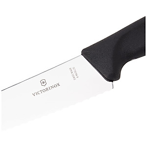 Victorinox Swiss Classic, Pastry Knife, Extra Sharp Blade, Wavy Edge, 26 cm, Plastic Handle, Stainless Steel, Black