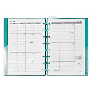 2023-2024 TUL® Discbound Weekly/Monthly Student Planner, Junior Size, Teal, July 2023 to June 2024, ODUS2234-0