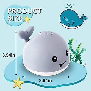 Gigilli Baby Whale Bath Toy, USB Rechargeable Bath Fountain Toy 6-12 12-18 Months, Light Up Bath Toys Sprinkler, Spray Water Pool Bathtub Toys for Toddlers 1-3 2-4 Infant Kid Baby 2 3 4 5 Shower Gifts