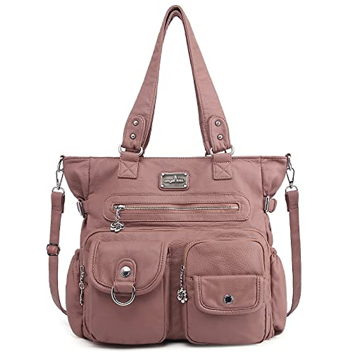 Angelkiss Purses Handbags for Women PU Tote Satchel Bags for Women Pockets Shoulder Bags…