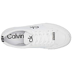 Calvin Klein Women's LARISS Sneaker, White 142, 7.5