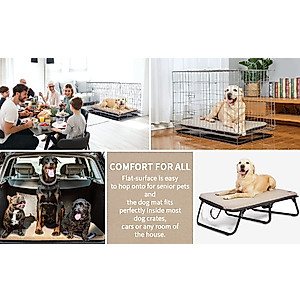 Panku Extra Large 42inch Dog Bed, Dog Crate Pad, Durable Washable Waterproof Bed Crate Mat, Memory Foam Soft Outdoor Crate Bed, Calming Dog Bed (Camel, 41x29x2)