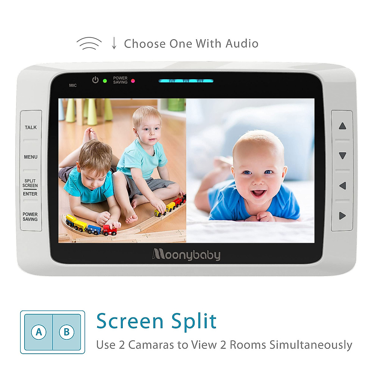 Moonybaby Replacement Monitor for MB55935BVS and MB55935BVS-2T. 5 Inches Split Screen Monitor Unit