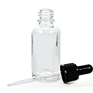 Vivaplex, 12, Clear, 1 oz Glass Bottles, with Glass Eye Droppers