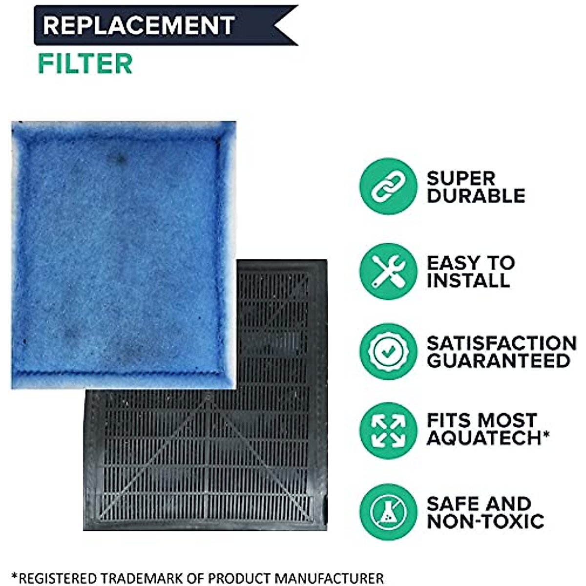 JSHD Aquarium Filter Cartridge,for Aqua tech 30 to 60 Filters, Aquarium Filters for Aqua-tech ez-Change 3 Power Aquarium Filter,Fish Filter Cartridge fits 55 Gallon Fish Tank Filter(6 pcs)