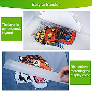 CenDale Premium DTF Transfer Film 13"x19" - A3 Plus 50 Sheets Double-Sided Matte Clear PreTreat Sheets PET Heat Transfer Paper for DIY Direct Print on All Fabric and Colors T-Shirts Textile