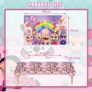 Cry Babies Magic Tears Birthday Party Supplies Favors for Grils Boys Kids Party Decorations Set Includes Plates Backdrop Cups Napkins Cake Cupcake Toppers