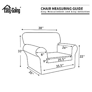 Easy-Going 100% Dual Waterproof Chair Cover Stretch Soft Couch Cover for Dogs, Sofa Slipcover for 1 Separate Cushion Couch Leakproof Furniture Protector for Kids, Pets Dark Gray