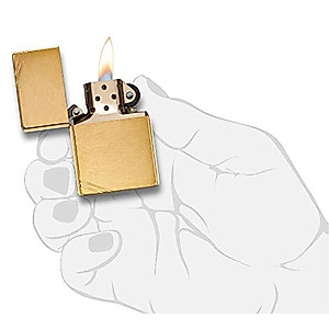 Zippo Vintage Brushed Brass with Slashes Pocket Lighter