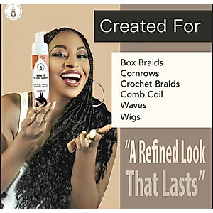 Mut Dynasty Moose Hair Setting Lotion Foam for Box Braids and Long-Lasting Hold - Professional Braiding Sealer Mousse for Black Women, 8.4oz/250ml