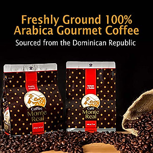 Monte Real - Arabica Gourmet Coffee, Flavored Ground Coffee, Fresh Roasted Coffee Grounds, Medium Dark Roast, Cacao Flavor, 400 Grams