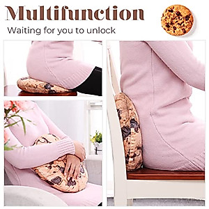 HYSEAS Round Throw Pillow 13.4 Inch Chocolate Cookie, 3D Digital Print Decorative Comfortable Soft Plush Funny Food Shaped Pillow Light Weight Seat Pad Cushion for Couch, Chair, Floor, Sofa